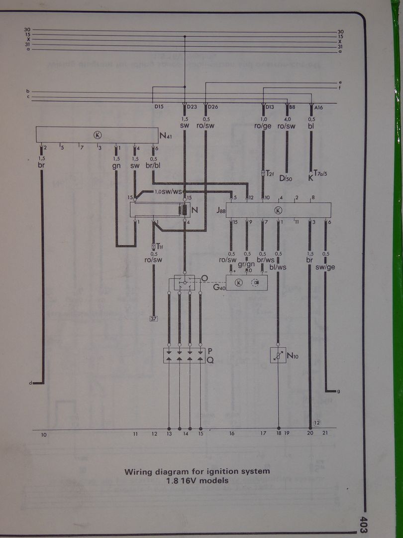 KR 16v K-jet CE1/CE2 engine control wiring scans. Corrado, Golf 2 19/1G ...